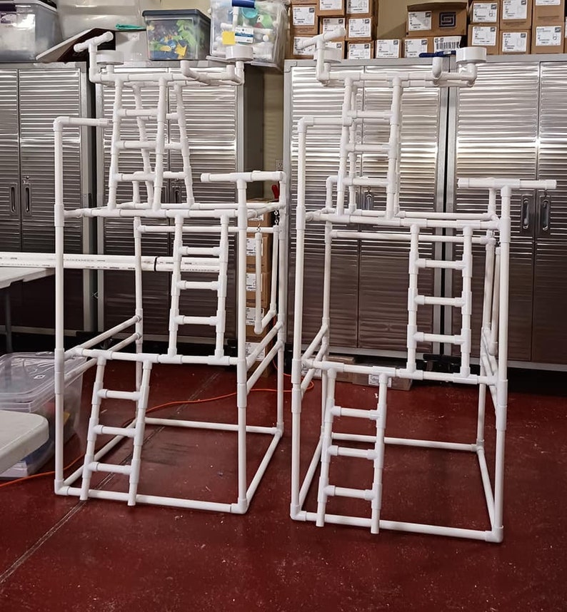 Larger to Floor" Bird Floor Perch \ Stand in 3/4" PVC Parrots\macaw Gym ...