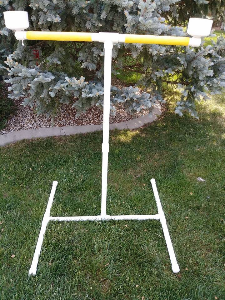 1" PVC Parrot Floor Perch \ Stand Wrapped W\ Bowls Macaw Size FREE ...