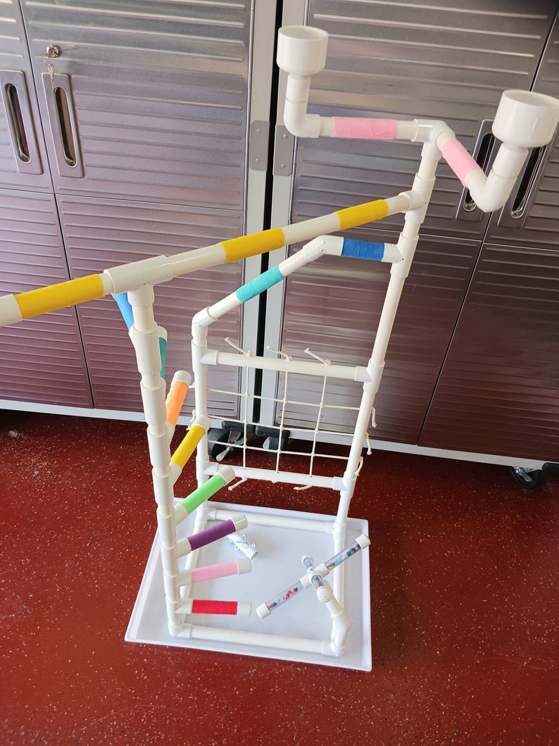 44"tall "small Climber X.l." 3/4" or 1/2" PVC Parrot Perch \ Stand ...