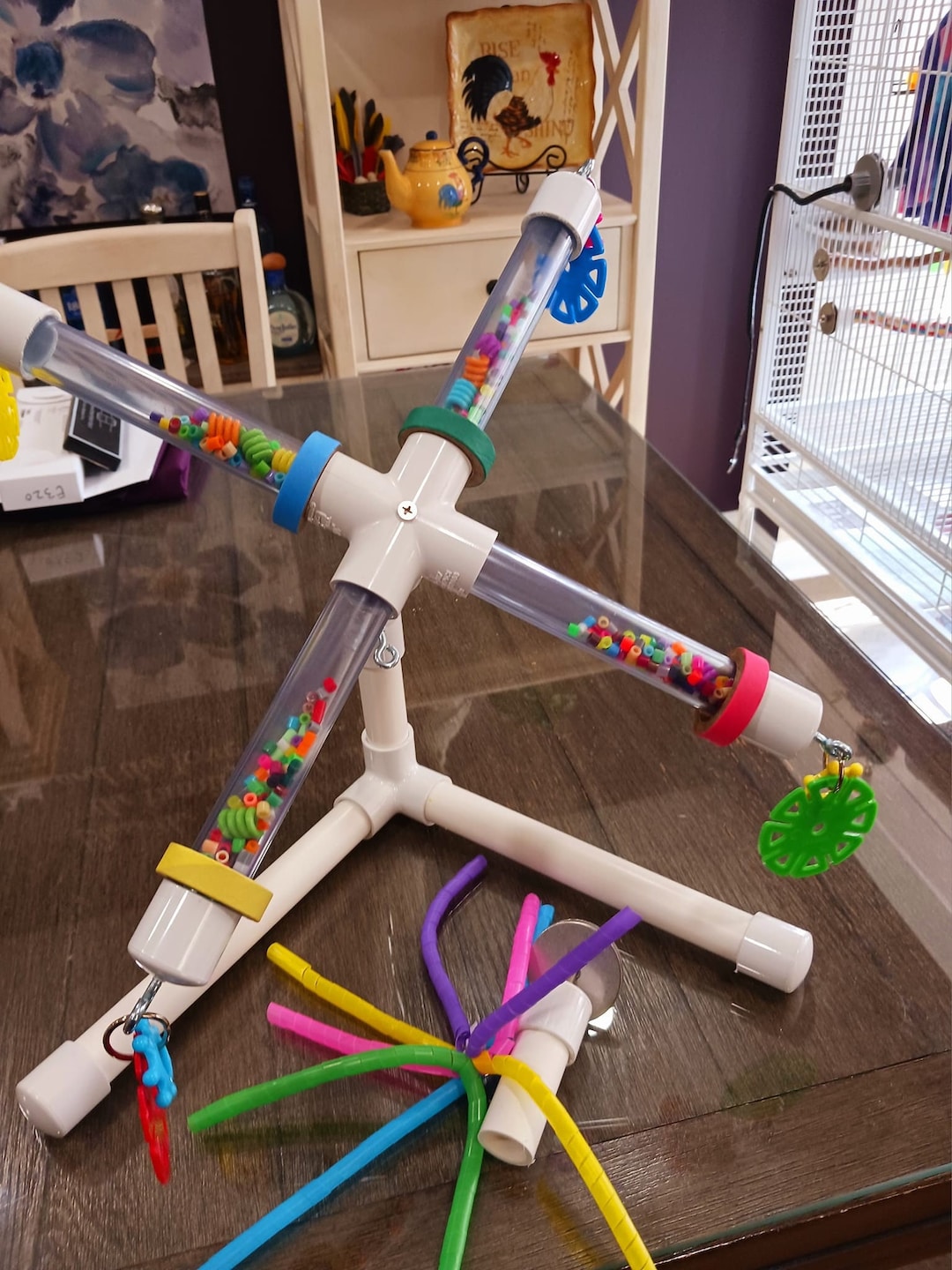 Larger Spinner for Parrot \ Bird Cage OR Table Top \ Spinning Toy 15 ...