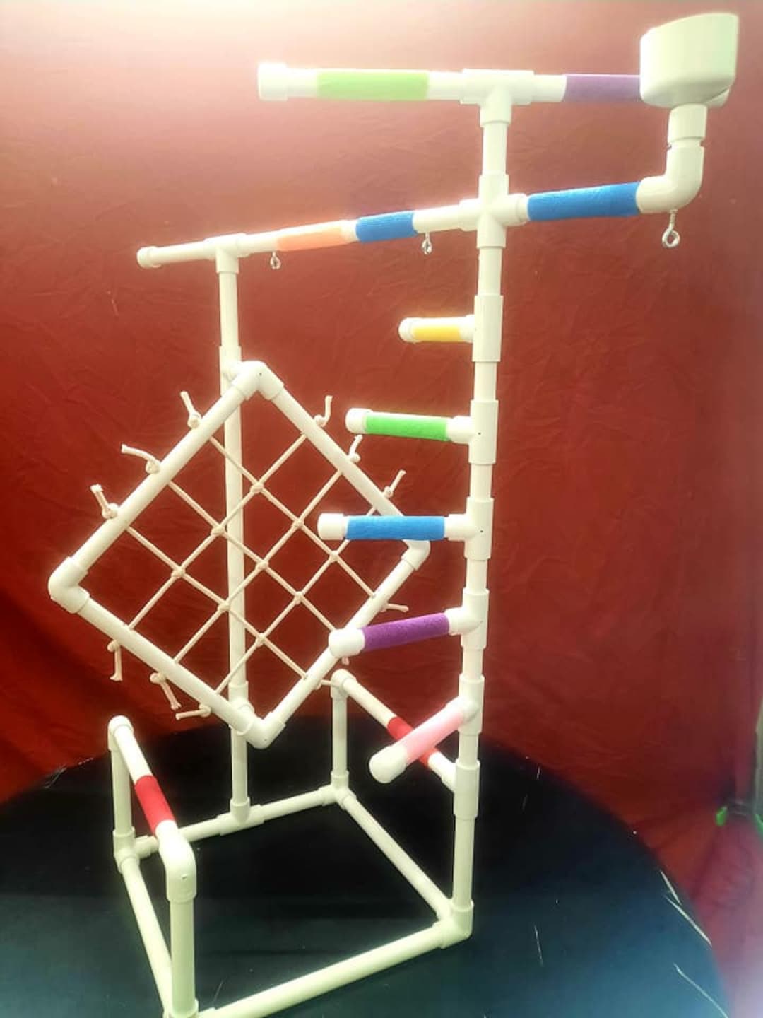 3' Tall Climber 1/2" PVC Parrot Perch \ Bird Stand \ Play Gym **FREE ...