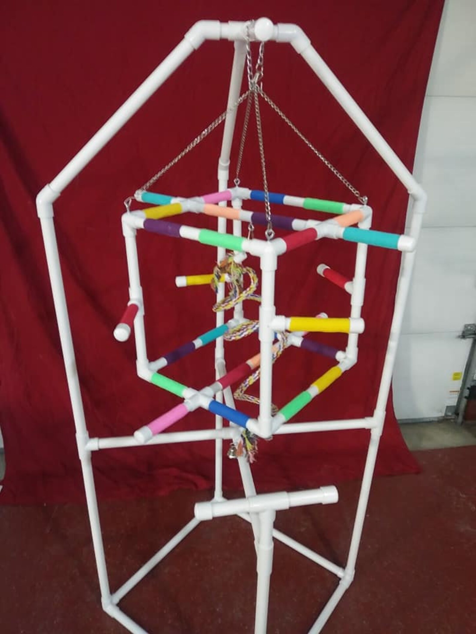 PVC "cube" and STAND Mobile Hanging Perch #17a,19 - Etsy