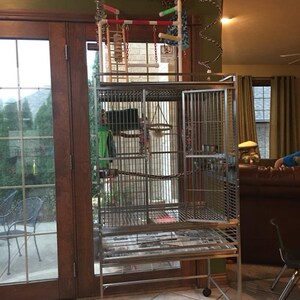 1/2" PVC Parrot Perch Fun Gym\stand With Steps, Pan and Swing! **FREE ...