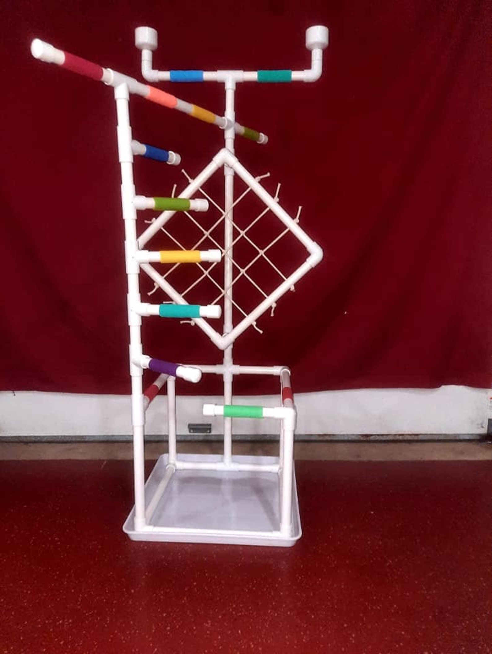 51" Taller Climber 3/4"textured Pvc Parrot Perch\ Stand \ Play Gym FREE ...
