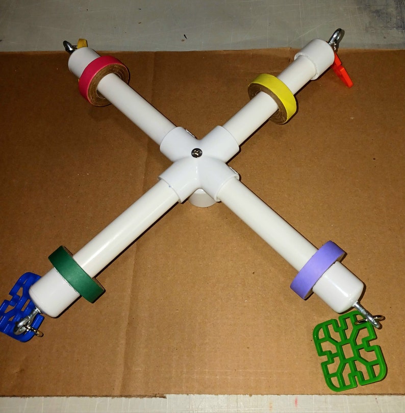 Larger to Floor" Bird Floor Perch \ Stand in 3/4" PVC Parrots\macaw Gym ...