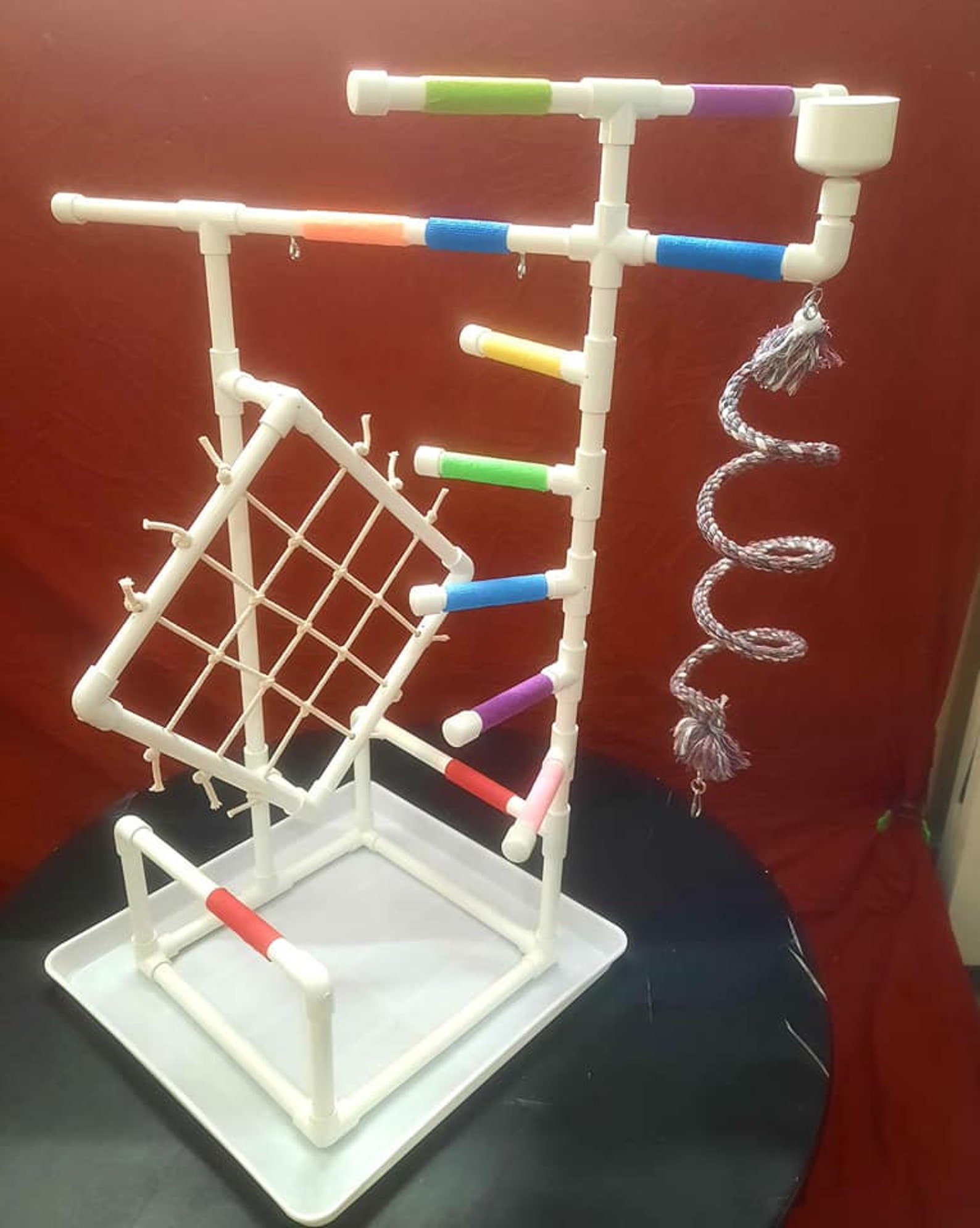 3' Tall Climber 1/2" PVC Parrot Perch \ Bird Stand \ Play Gym **FREE ...