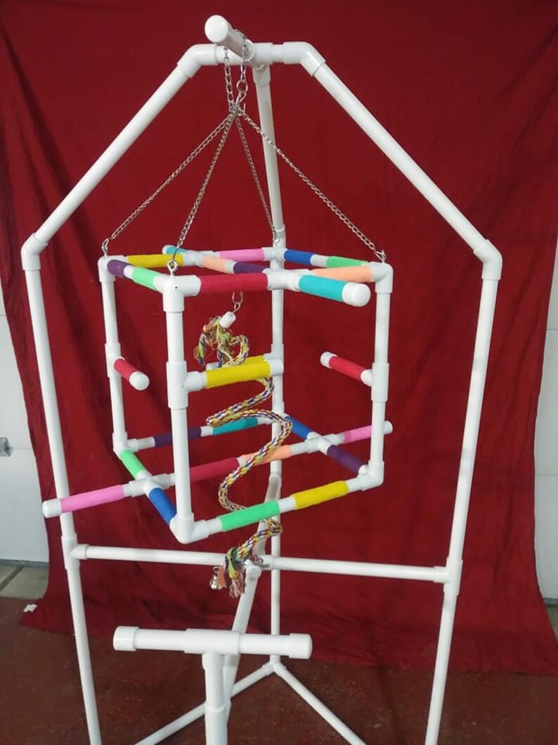 PVC "cube" and STAND Mobile Hanging Perch #17a,19 - Etsy