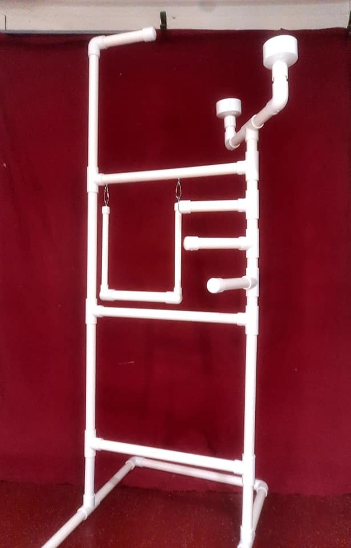 1" PVC Parrot Play Stand Textured Large Bird FLOOR PERCH ** With Swing ...