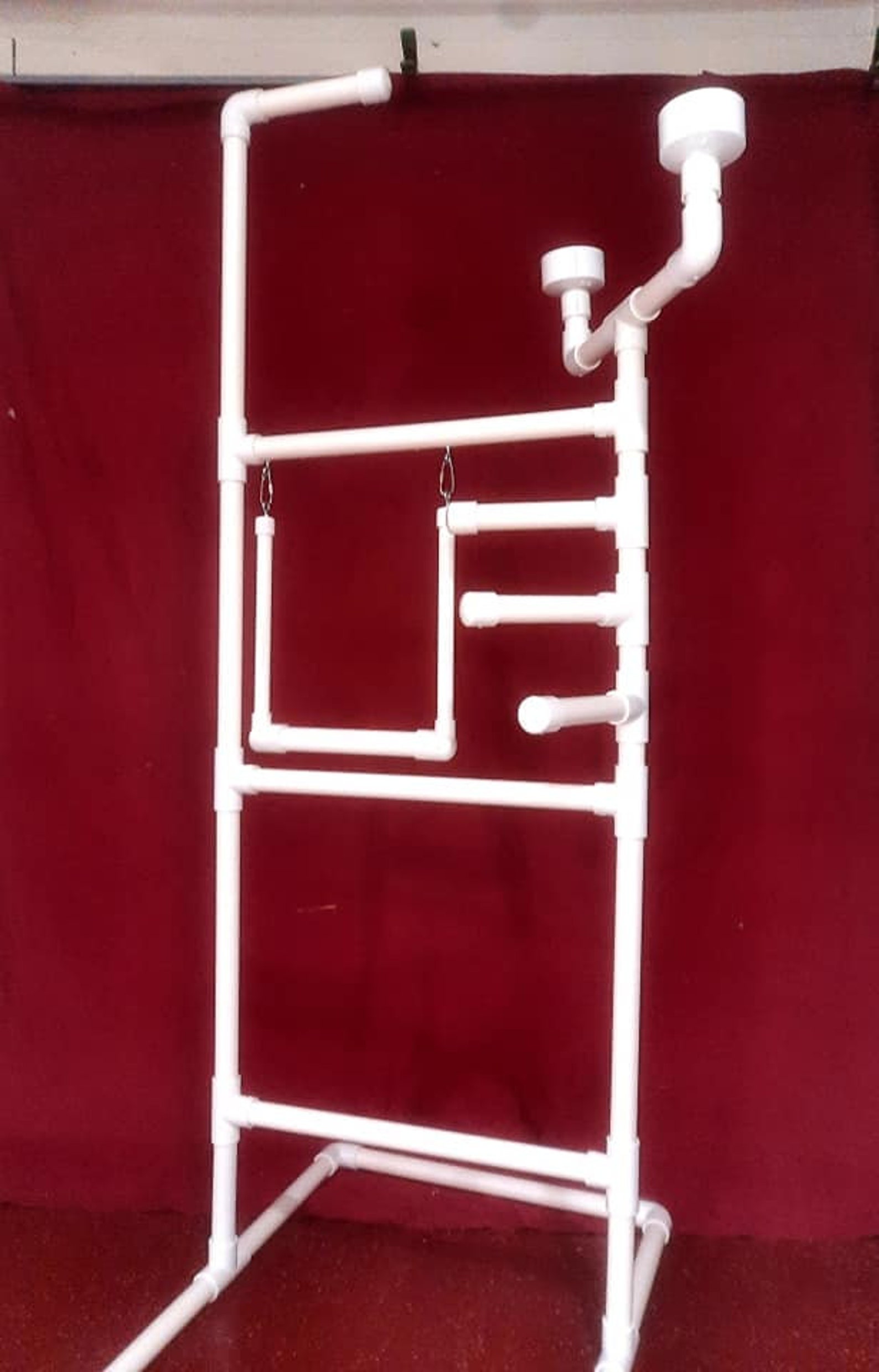 1" PVC Parrot Play Stand Textured Large Bird FLOOR PERCH ** With Swing ...