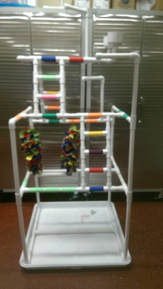PVC Large Parrot Play Stand w Swing and PAN Wrapped | Etsy