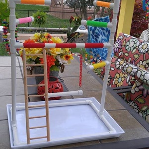 Parrot Fun,1/2" Play Gym Perch. Table Top \ Portable Perch Custom ...