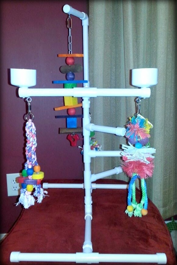 Large 3/4 PVC Parrot Perch Play Gym Stand Free | Etsy