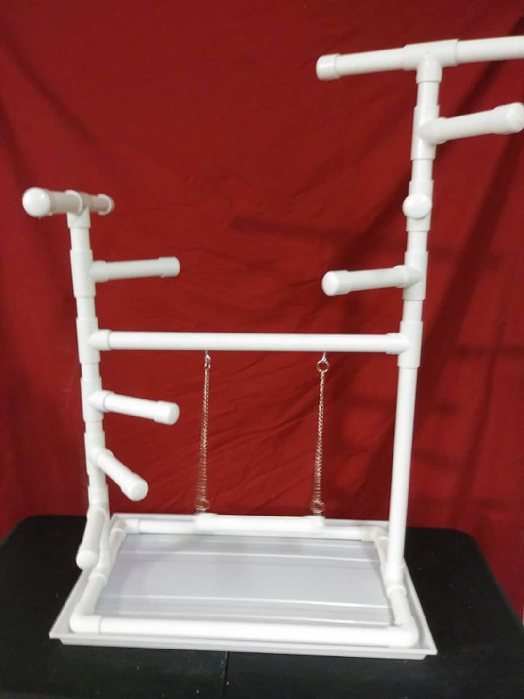 42" Tall 1" PVC Macaw Parrot Perch \ Stand \ Swing \ Play Gym **FREE ...