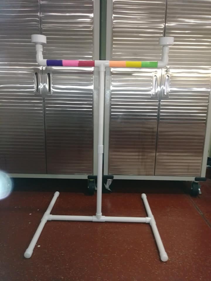 1 PVC Parrot Floor Perch Stand Wrapped W Bowls Macaw | Etsy
