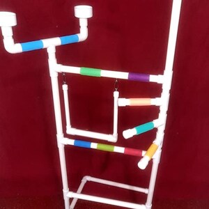 1" PVC Parrot Play Stand Textured Large Bird FLOOR PERCH ** With Swing ...