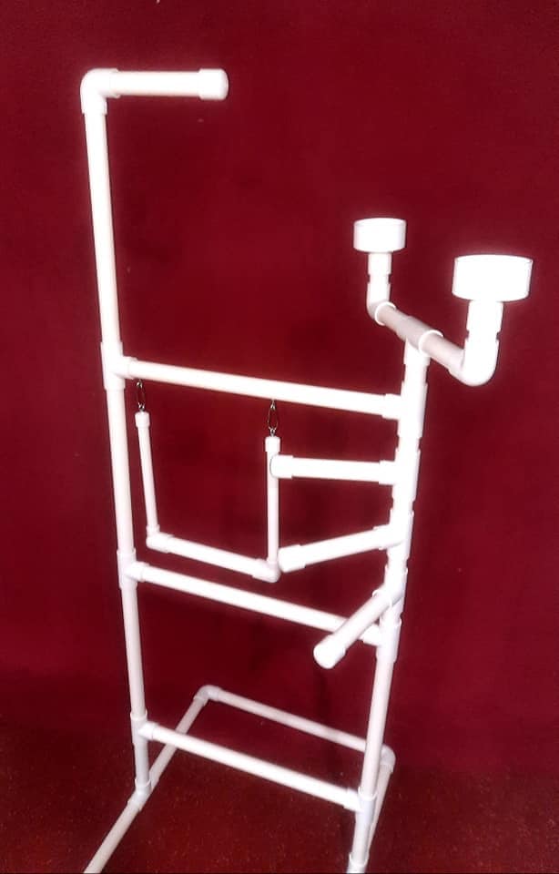 3/4" PVC Parrot Play Stand Deluxe Large Bird FLOOR PERCH ** With Swing ...