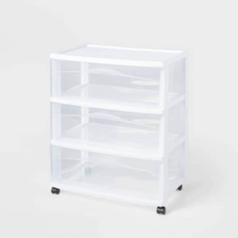 3 Drawer Storage Unit \ White \ 16"d X22"w X 24" Tall *free Shipping - Etsy