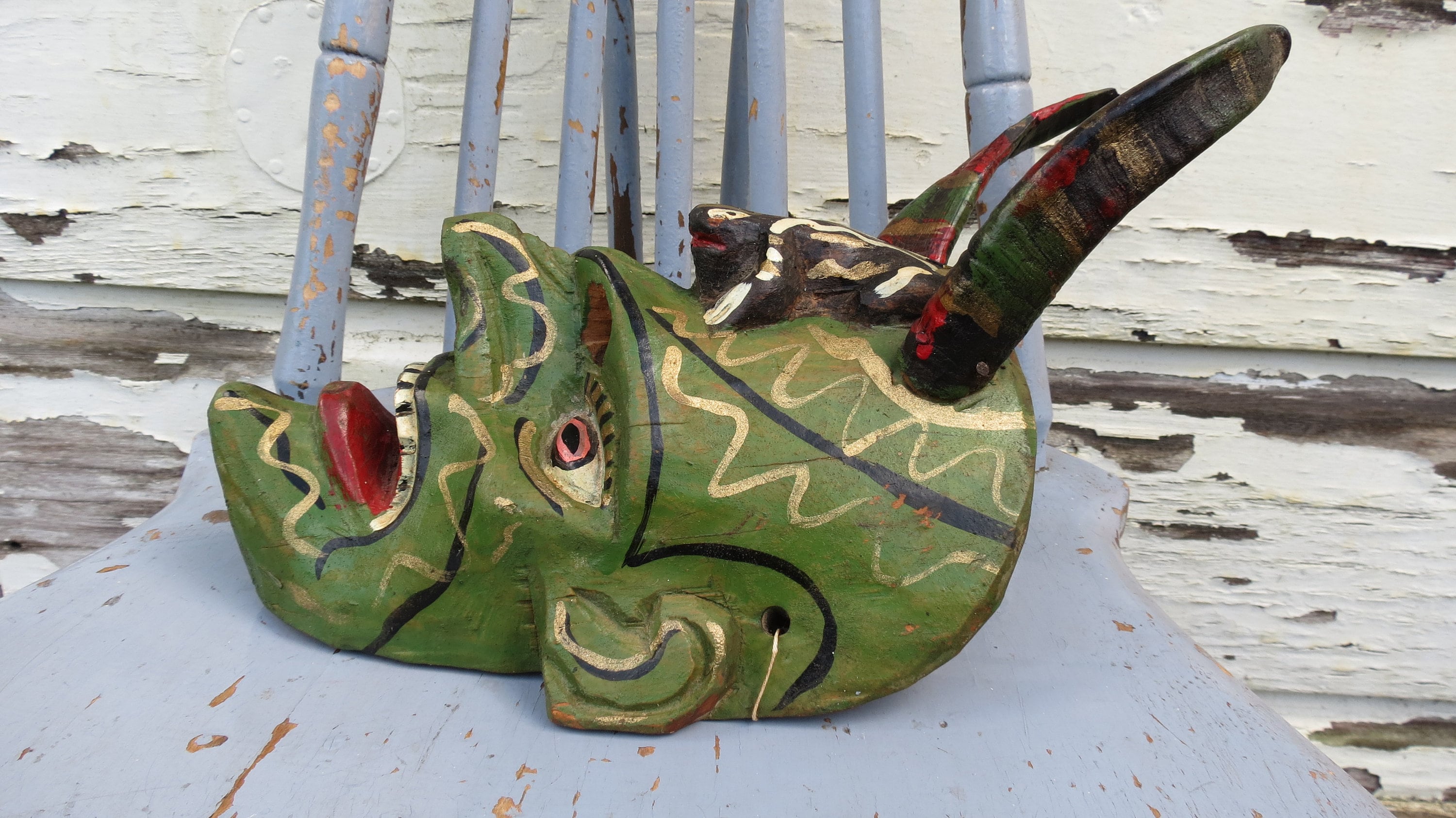 Antique Horned Guerrero Mask Mexican Folk Art - Etsy