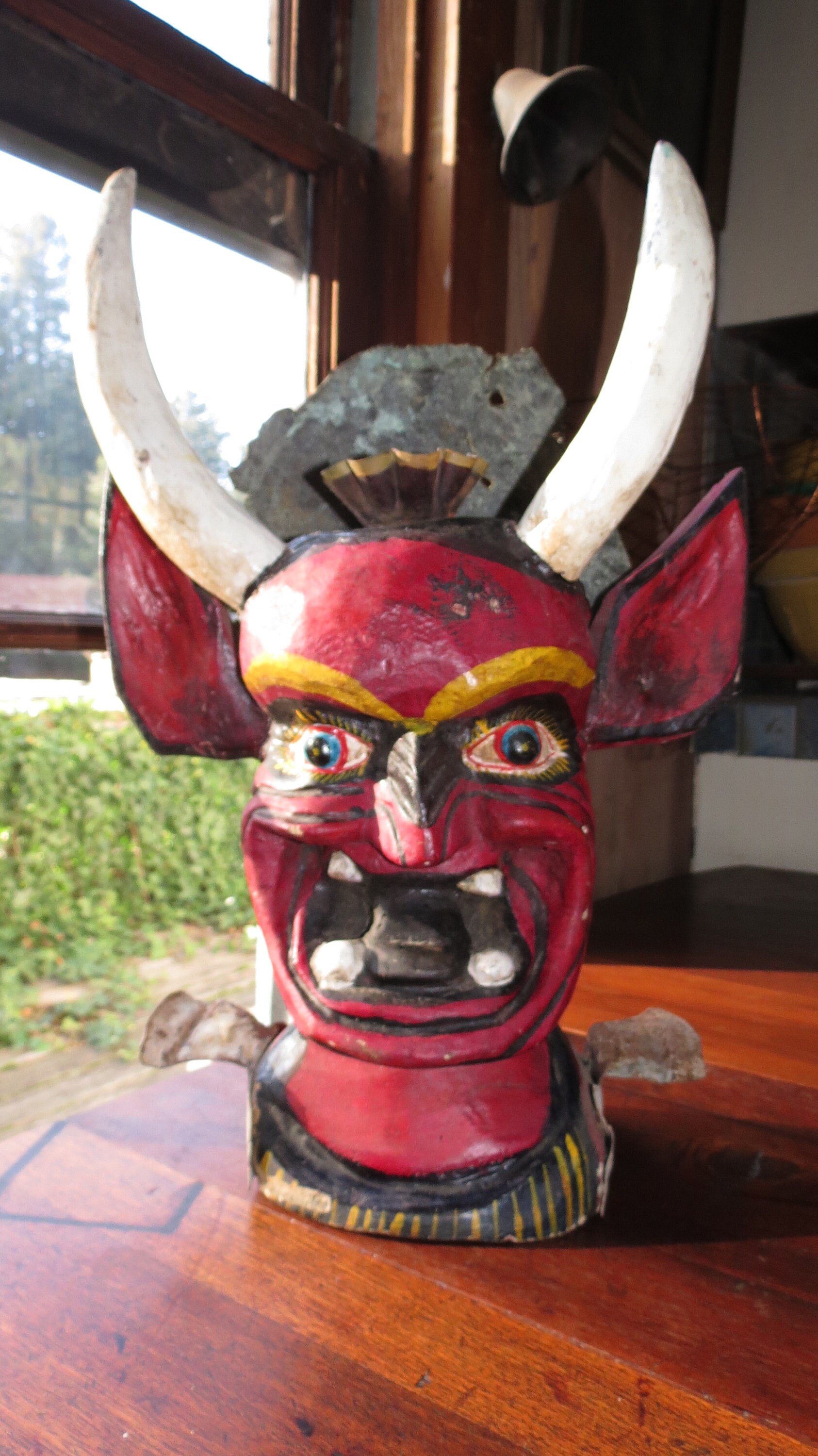 Antique Guerrero-guatemalan LARGE Hand-painted Hand-carved 1930's Red ...