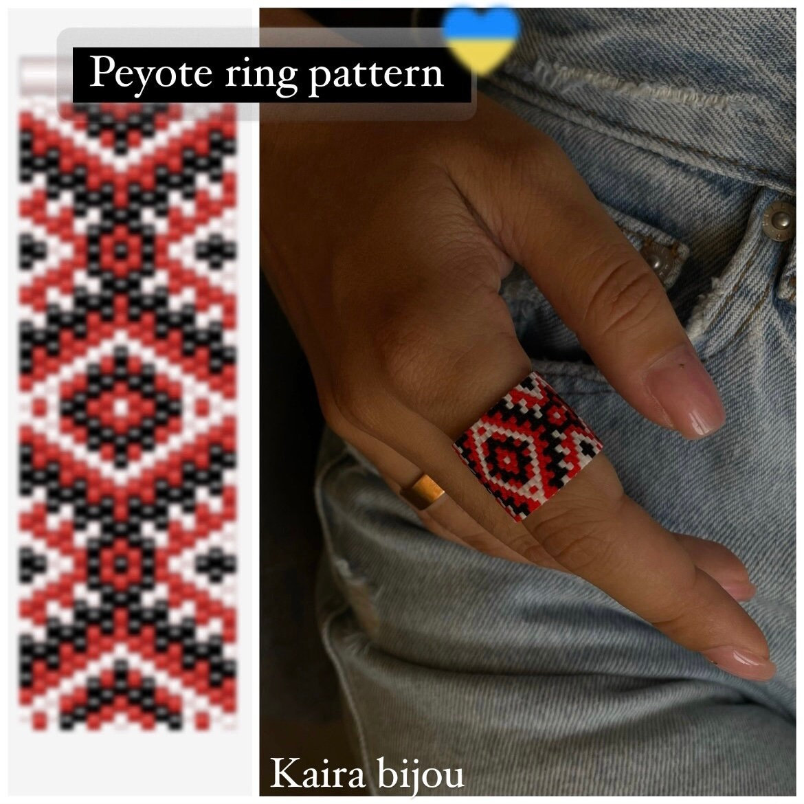 Ukraine Peyote Ring Patterns Beadwork Jewelry Patterns Beadweaving ...