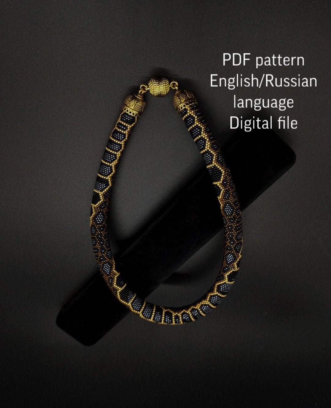 PDF Pattern for Bead Sea Snake Crochet Necklace and PNG File Jewelry ...