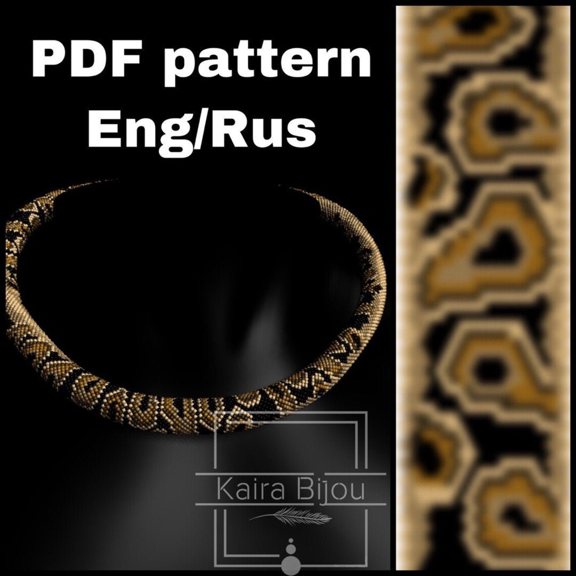 PDF Pattern for Bead Sea Snake Crochet Necklace and PNG File - Etsy