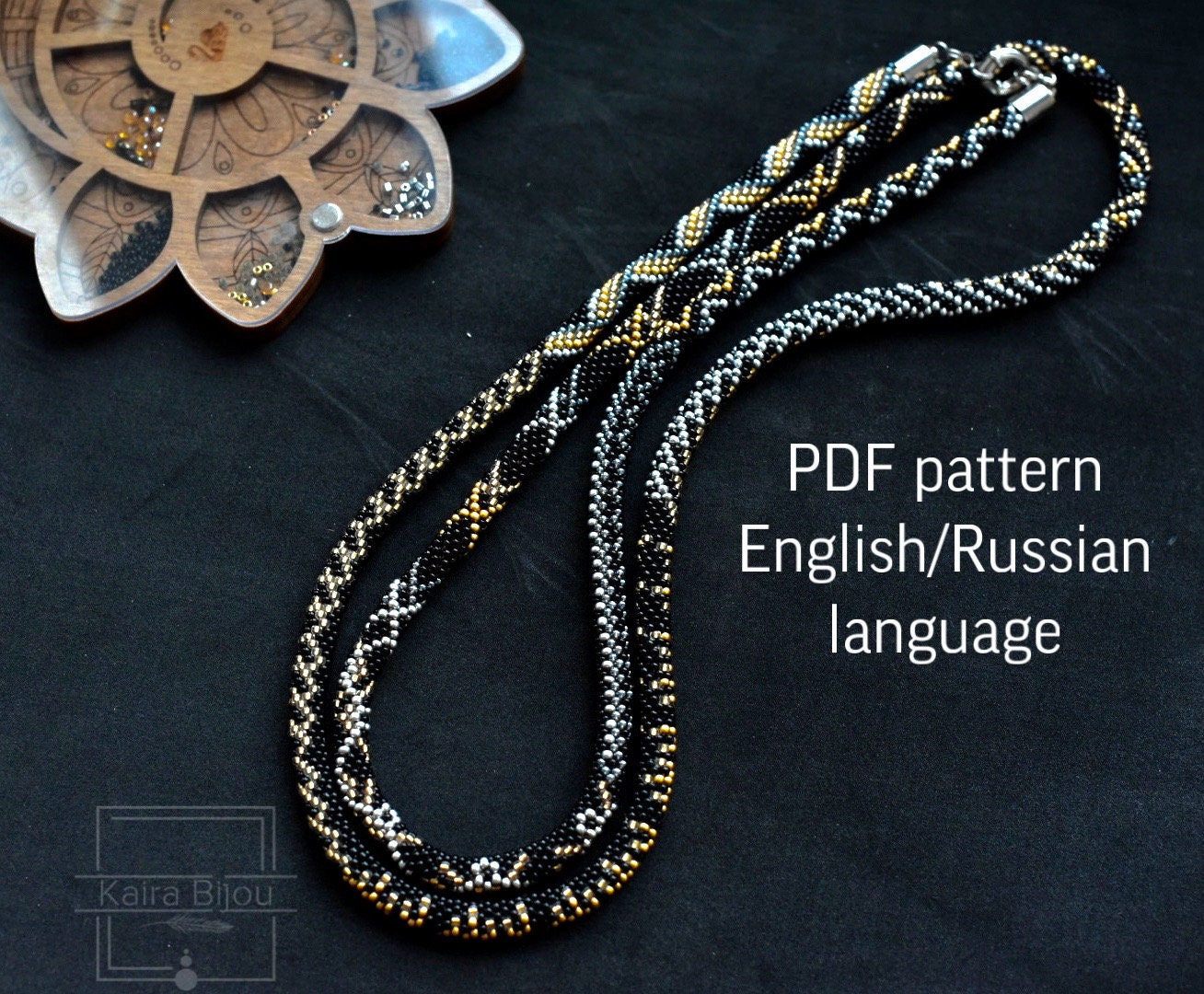 Bead crochet pattern casual necklace bead rope fashion | Etsy