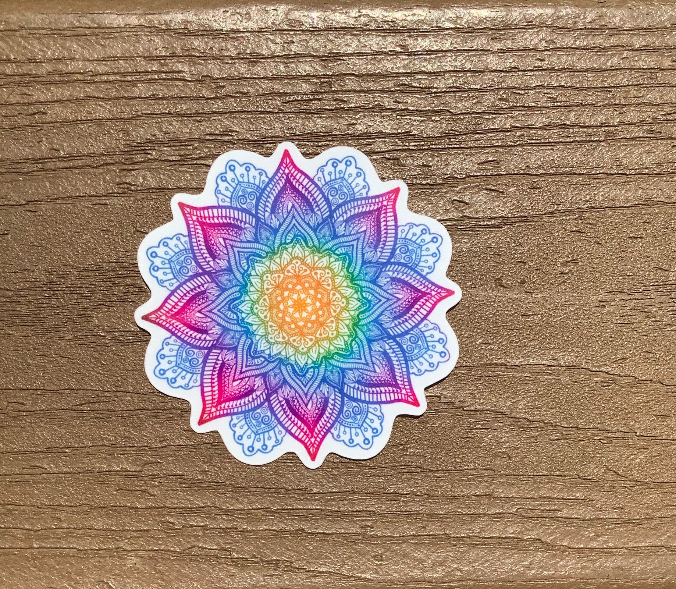 Colorful Mandala Sticker for Laptops, Water Bottles, Etc. Waterproof ...