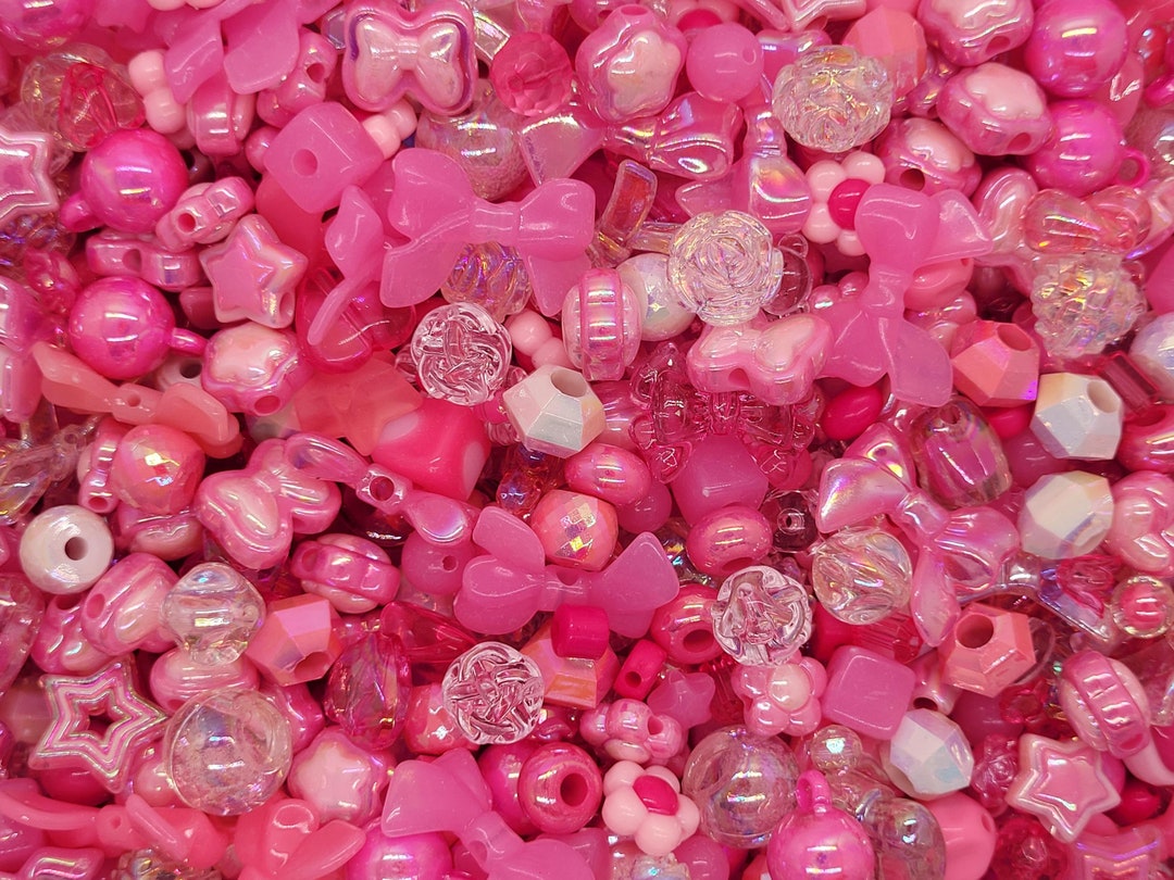 Hot Pink Mix | Super Kawaii Assorted Mystery Acrylic Confetti Beads ...