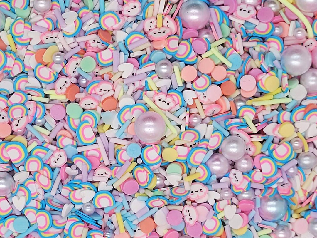 Pastel Rainbow Fake Sprinkle Mix | Faux Polymer Clay Confetti Sprinkles ...