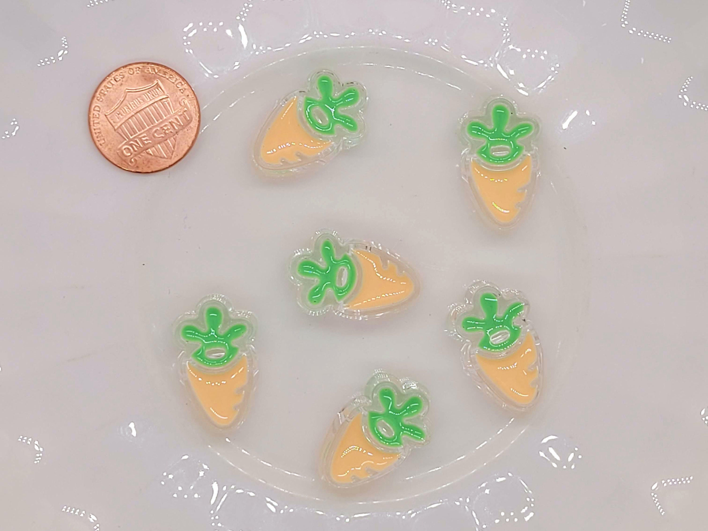 JUMBO 23mm Enamel & Acrylic Carrot Beads Kawaii Green and - Etsy