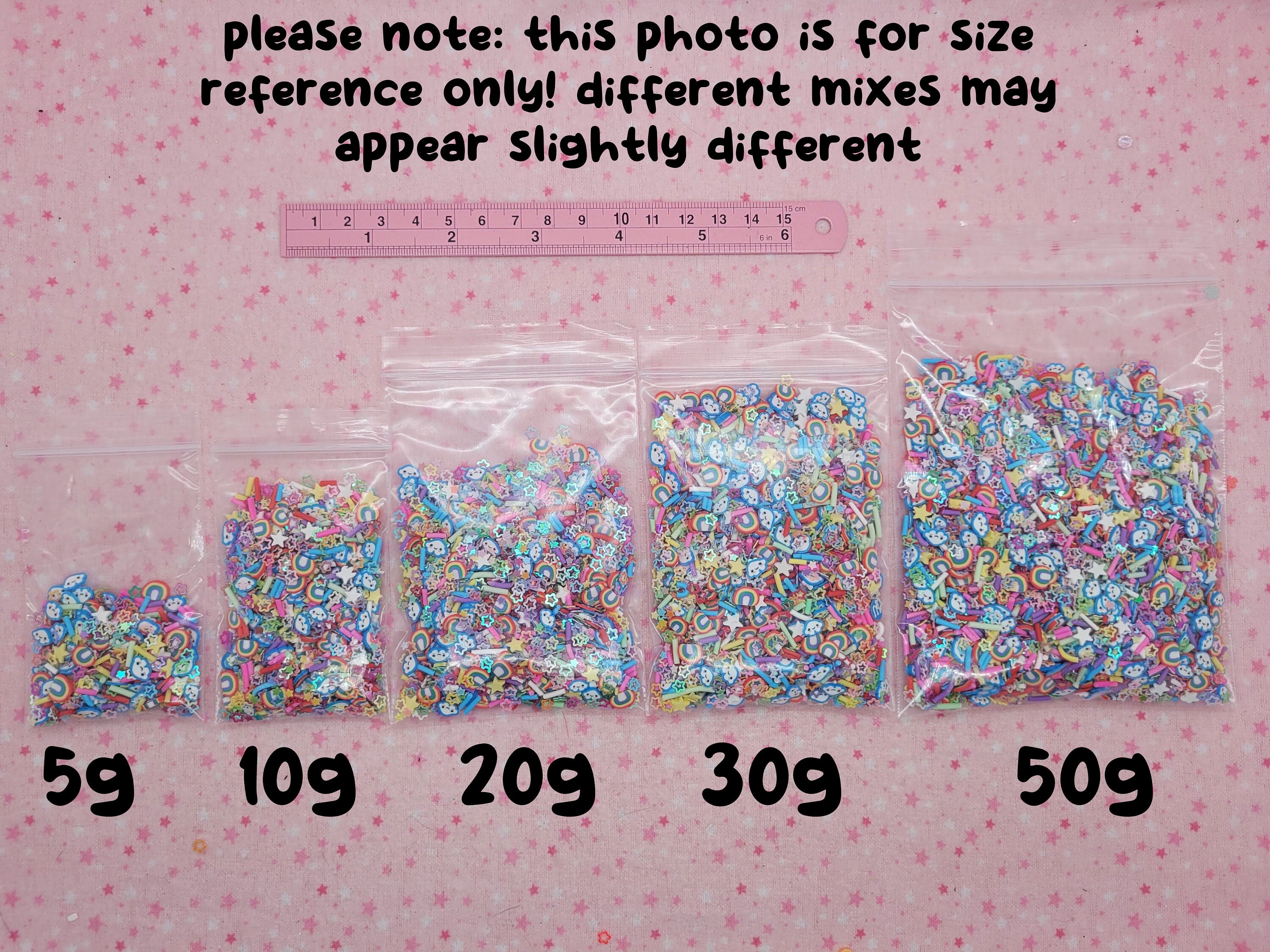 Pastel Rainbow Fake Sprinkle Mix | Faux Polymer Clay Confetti Sprinkles ...