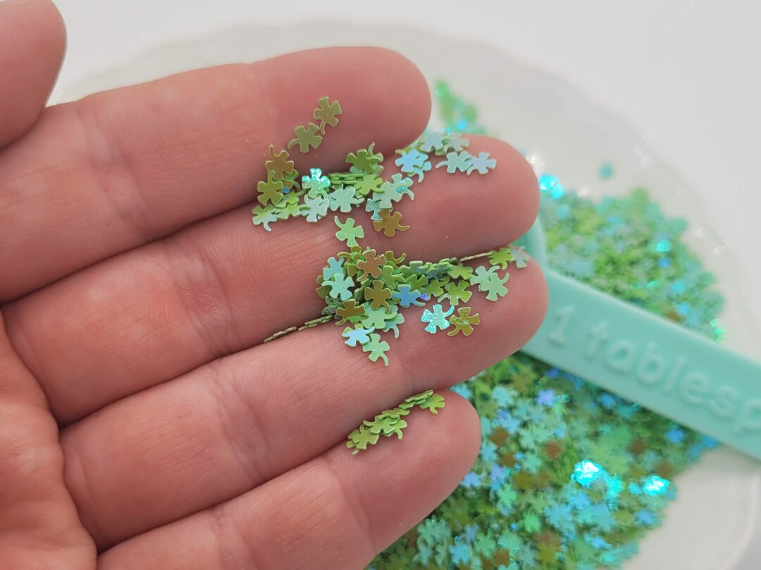 Green Clover Leaf Glitter | Shiny Shamrock Confetti for Resin Crafts ...
