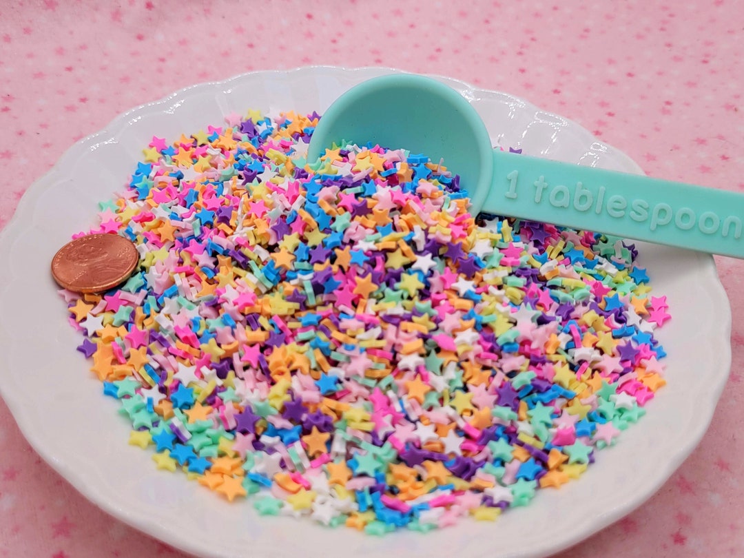 Rainbow Star Fake Sprinkle Mix | Faux Polymer Clay Confetti Sprinkles ...