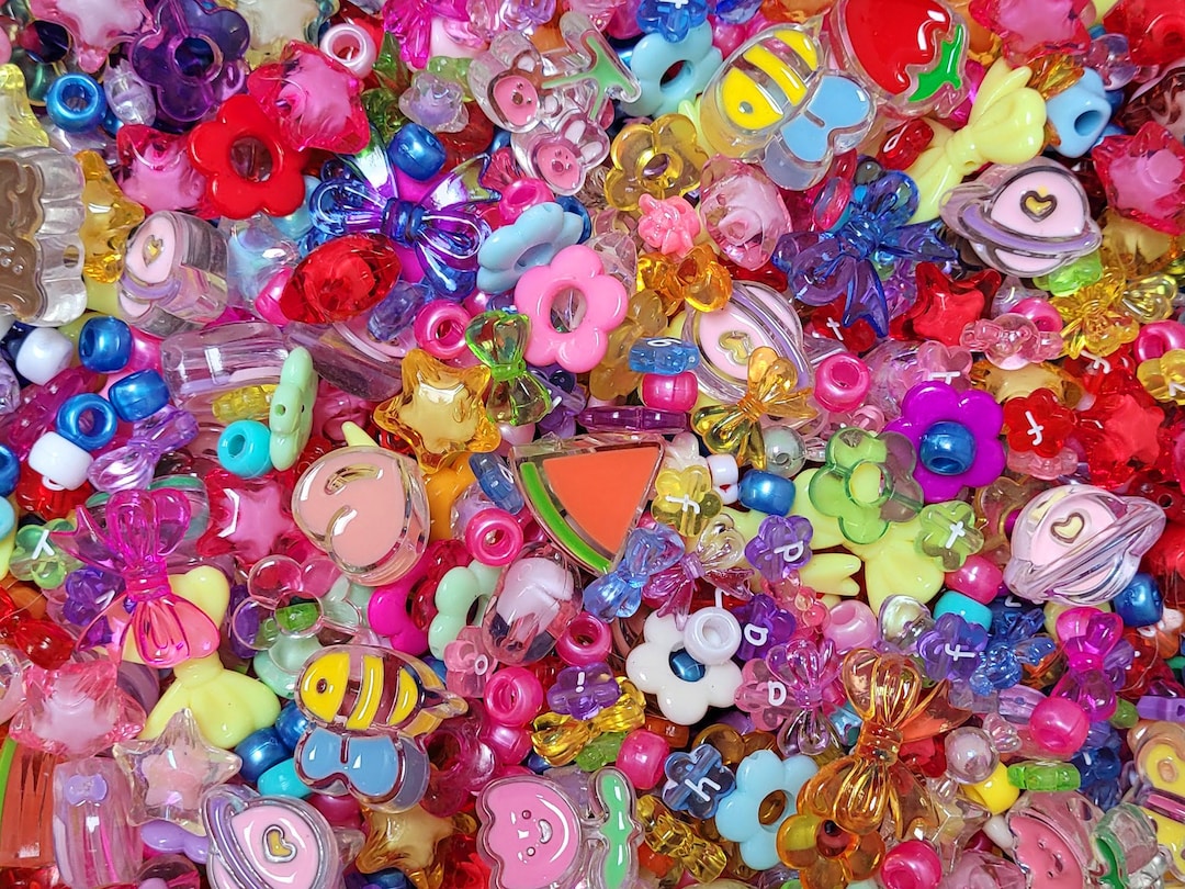 MEGA BEAD MIX! Super Colorful Assorted Mystery Acrylic Confetti Beads ...