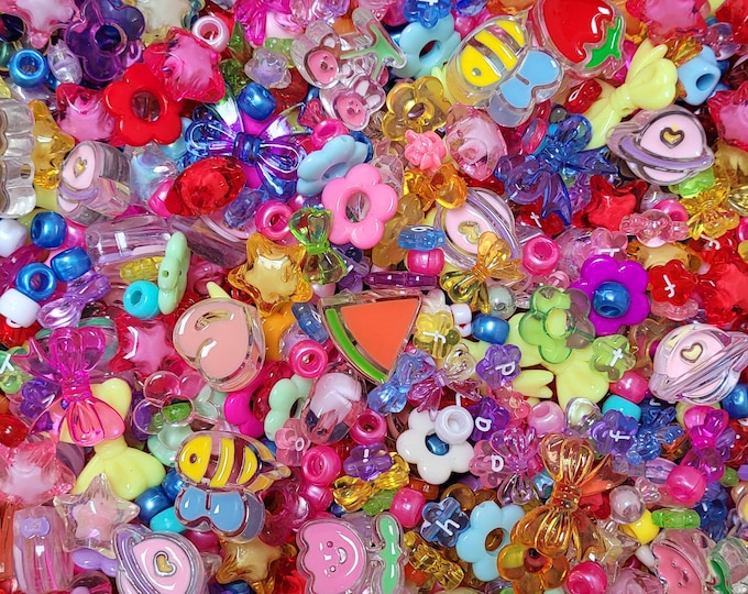 MEGA BEAD MIX! Super Colorful Assorted Mystery Acrylic Confetti Beads ...