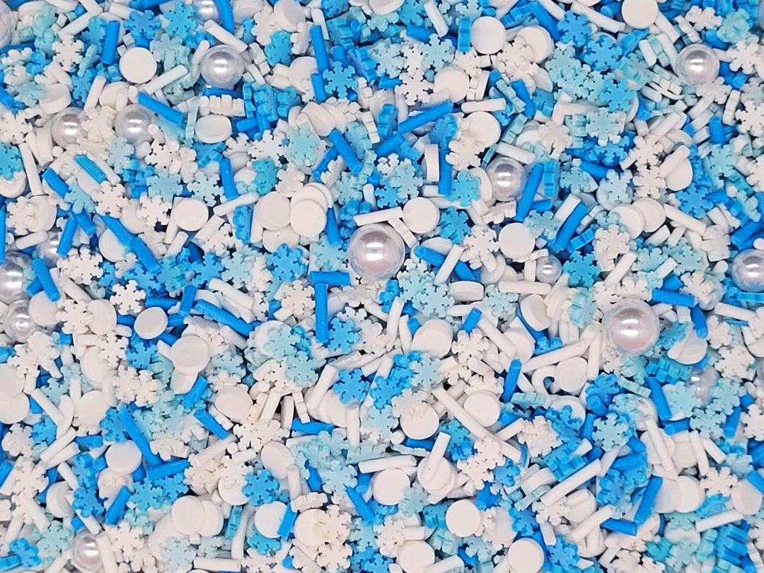 Snowflake Fake Sprinkle Mix | Faux Polymer Clay Confetti Sprinkles ...