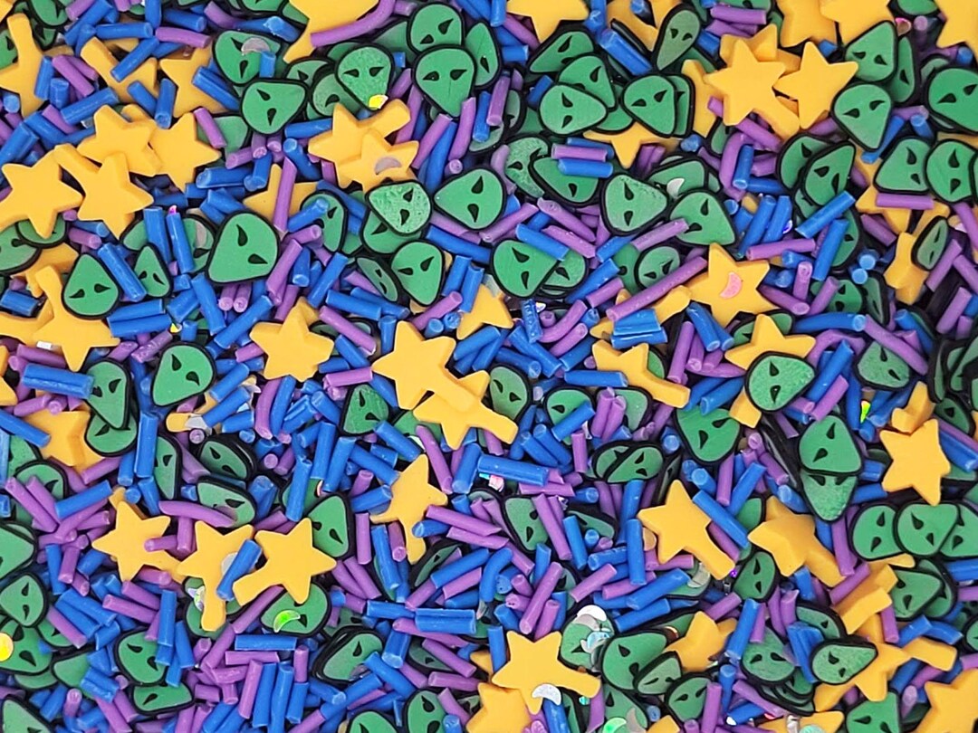 Space Alien Fake Sprinkle Mix | Faux Polymer Clay Confetti Sprinkles ...