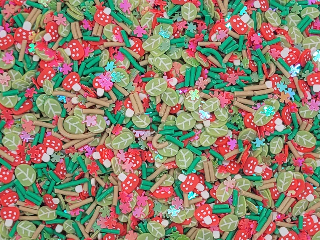 Mushroom Forest Fake Sprinkle Mix | Faux Polymer Clay Confetti ...