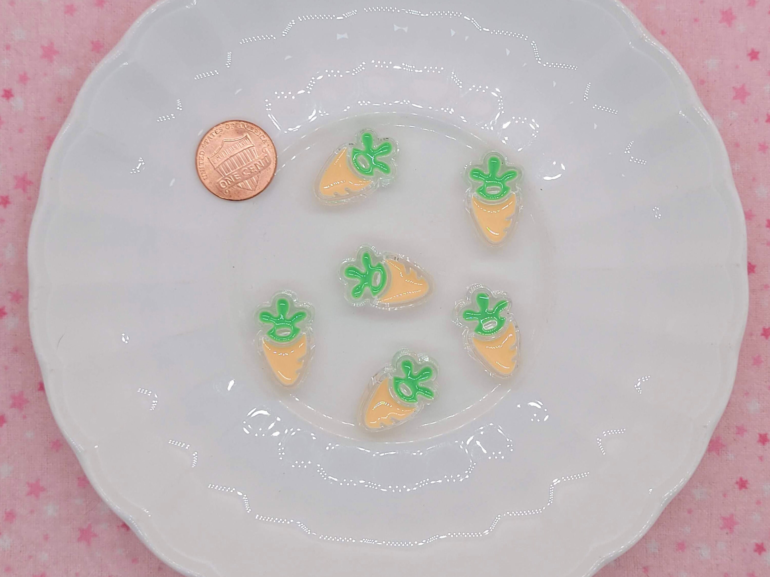 JUMBO 23mm Enamel & Acrylic Carrot Beads Kawaii Green and - Etsy