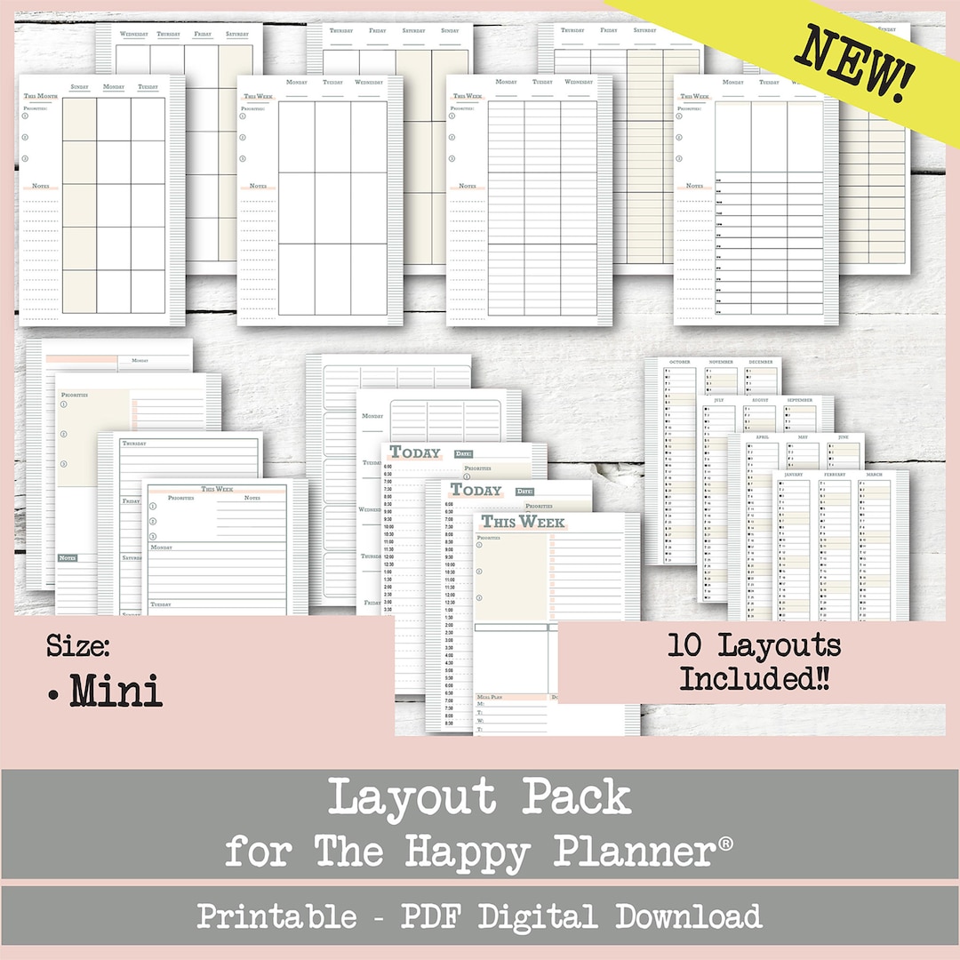 Layout Pack for the Happy Planner® - Size: Mini Happy Planner ...