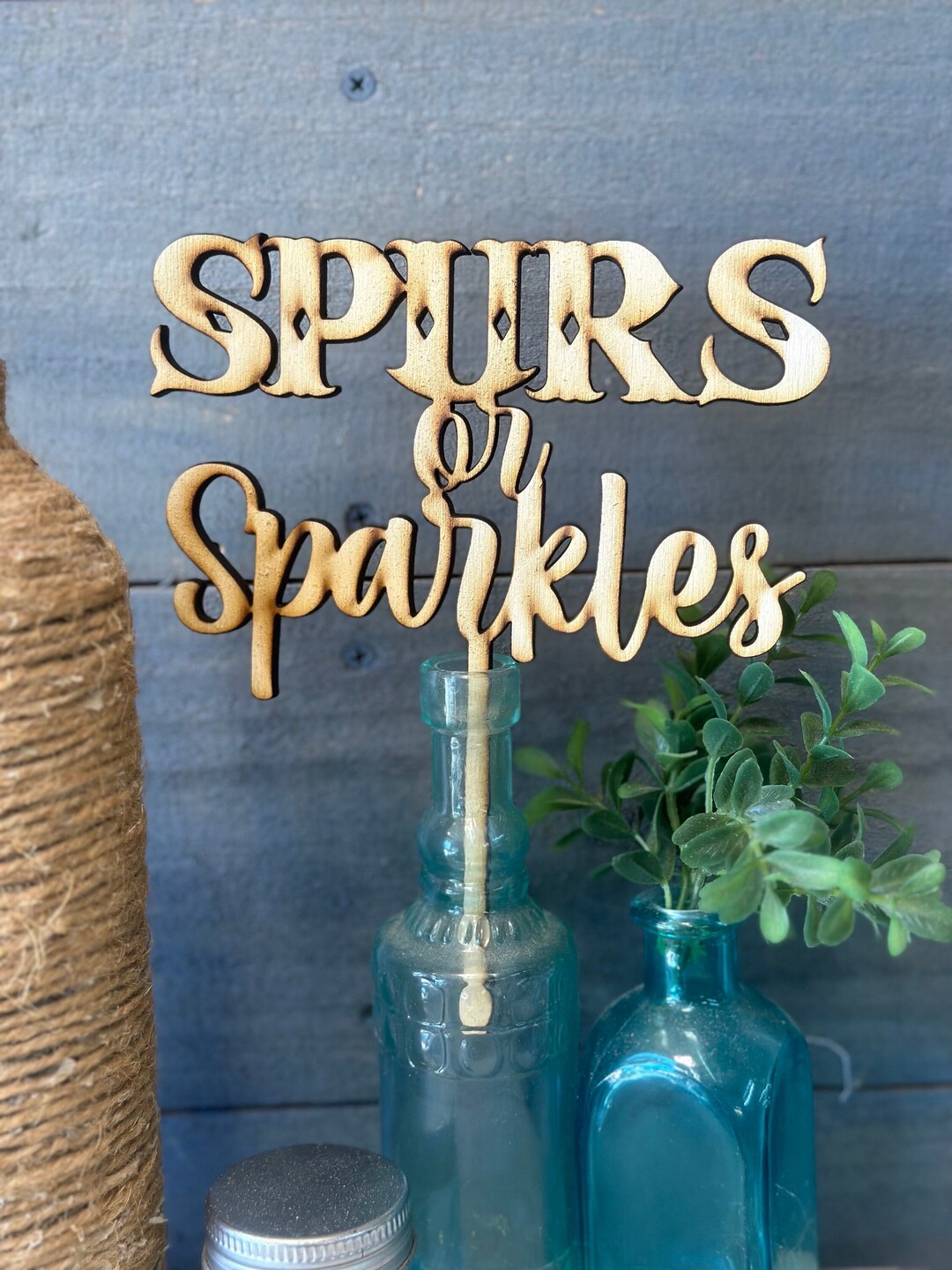 Western Gender Reveal Party Cake Topper, Western Theme, Wooden Cake ...