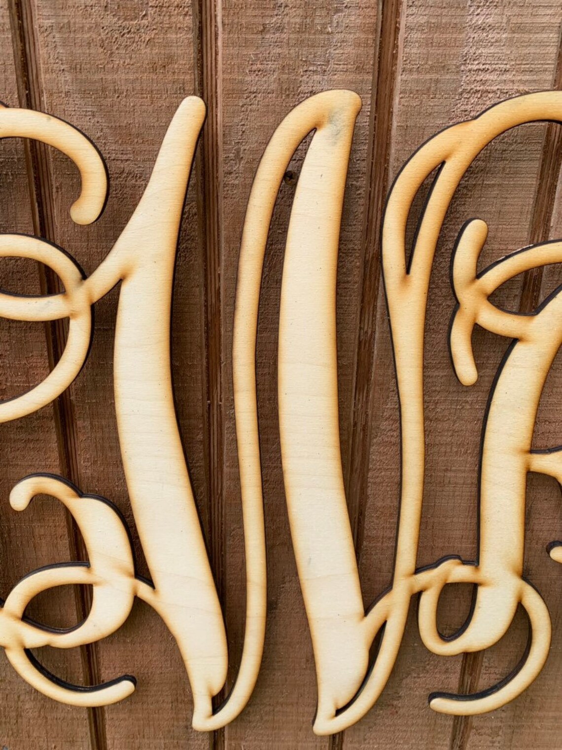 Wooden Monogram DIY Unpainted Monogram Birthday Gift | Etsy