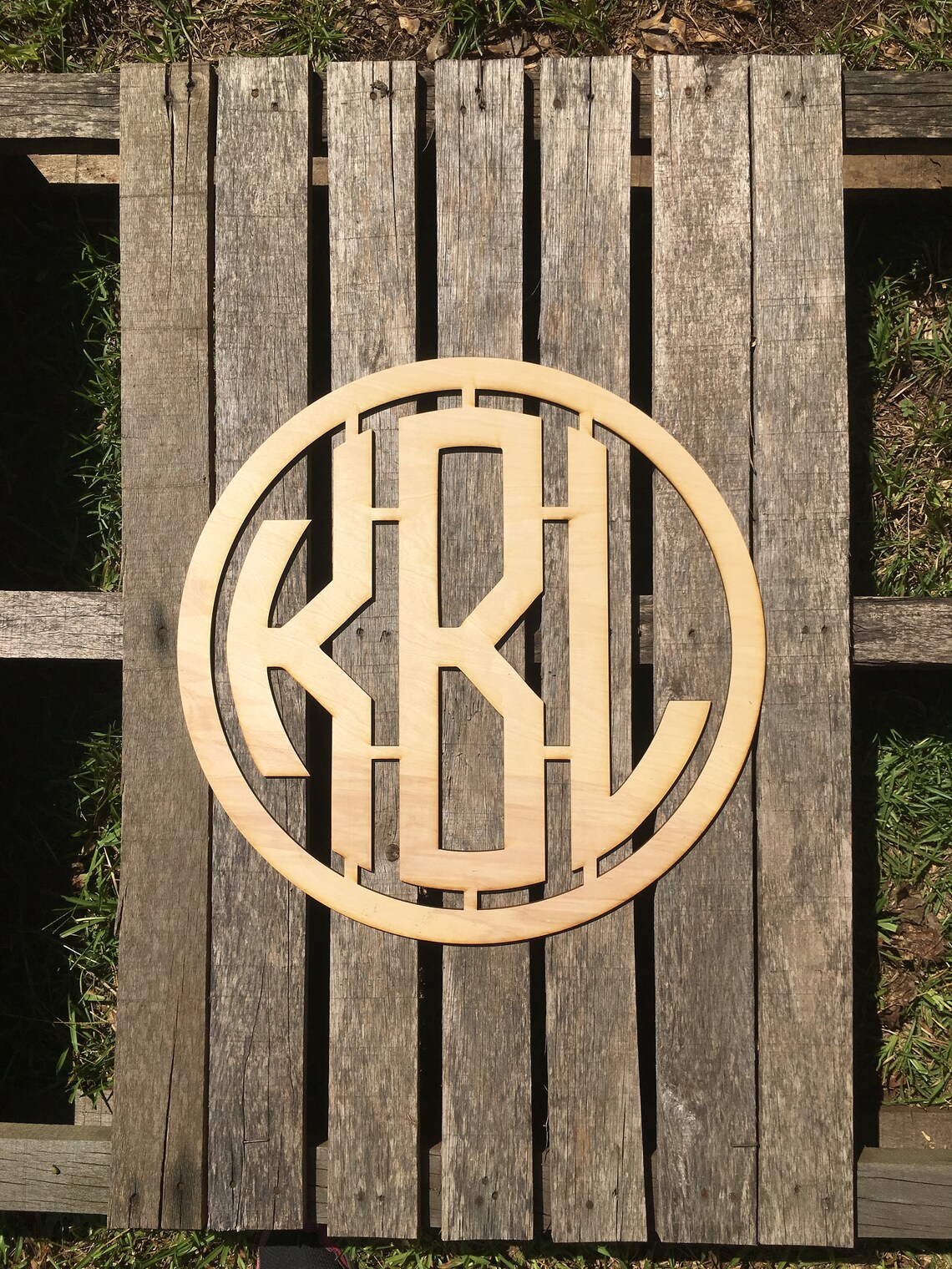 Wood Monogram Circle Monogram Unpainted Monogram Unfinished | Etsy