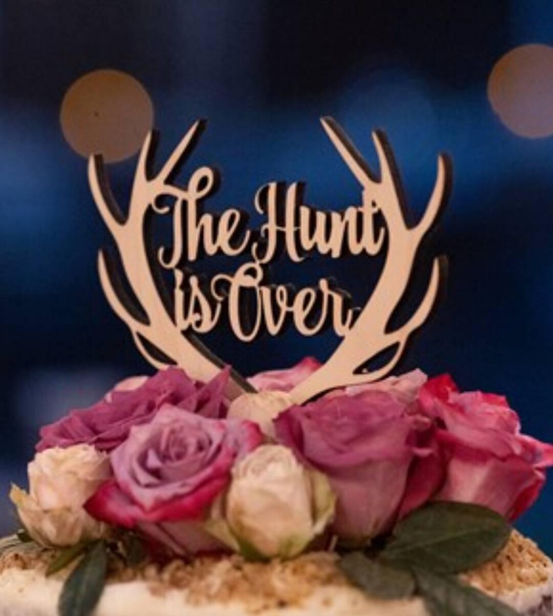 Wedding Cake Topper, the Hunt is Over, Antler Cake Topper, Antlers ...