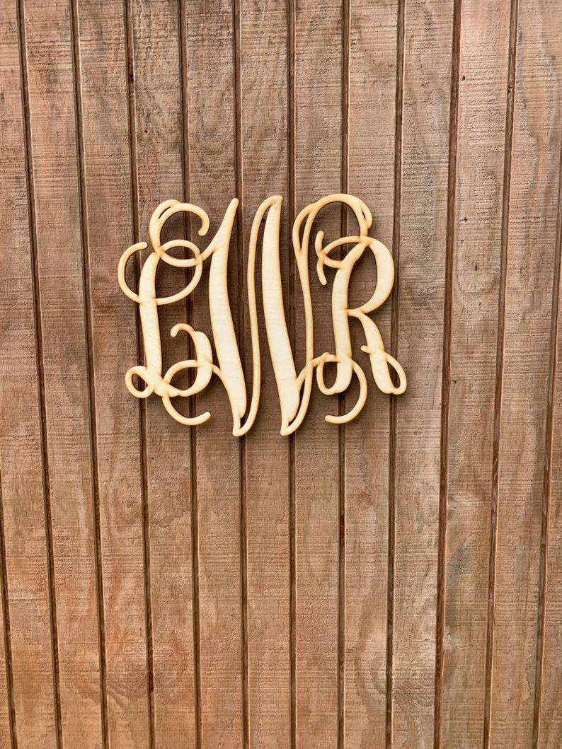 Wooden Monogram DIY Unpainted Monogram Birthday Gift | Etsy