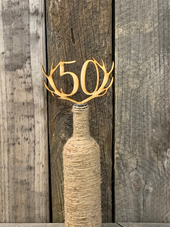 Rustic Birthday Cake Topper Anniversary Happy Birthday | Etsy