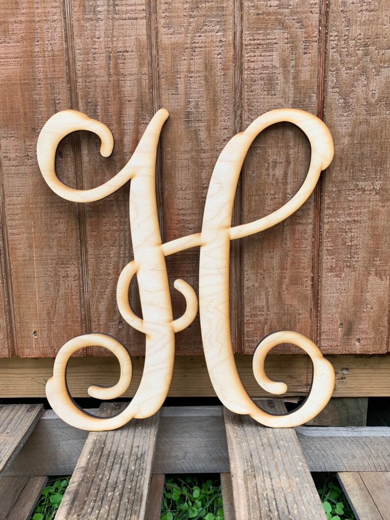 Single Letter, Wooden Monogram, Unfinished DIY, Dorm Decor, Nursery ...
