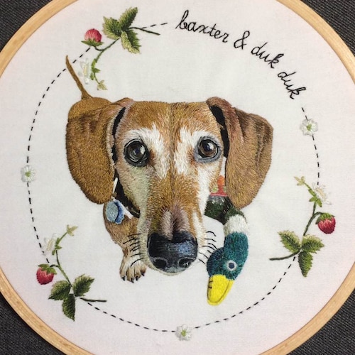 DOG Custom Embroidered Pet Portrait - Etsy