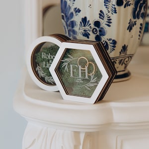 Acrylic/wooden Ring Box, Personalized Hexagon and Circle Jewelry Box ...
